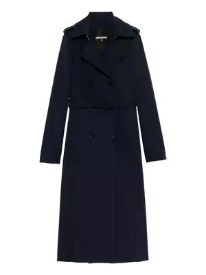 Patrizia Pepe Buckle-detail Trench Coat - Blue