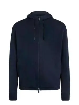 Zegna High Performance Wool-cotton Hoodie - Blue