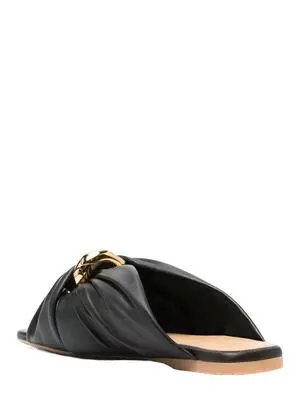 JW Anderson Corner Leather Flats - Black