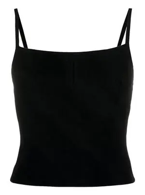 Matteau Square-neck Cropped Tank Top - Black