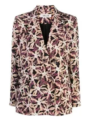 DIANE VON FURSTENBERG DVF Diane Von Furstenberg Gloria Floral-Pattern Double-Breasted Blazer