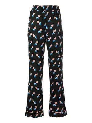 Diane Von Furstenberg Veronica Geometric Print Trousers - Black