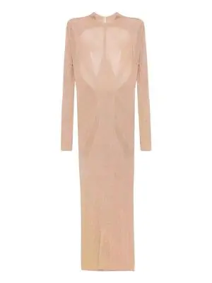 OUDE WAAG Knitted Long Sleeve Dress - Brown