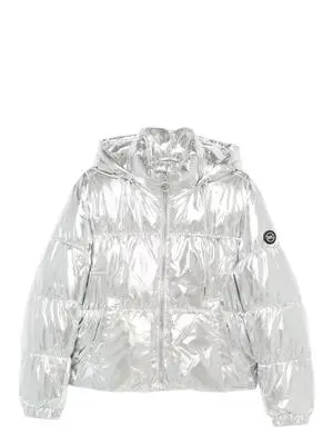 Michael Kors Metallic Quilted Puffer Jacket - Silver