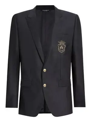 Dolce & Gabbana Logo-appliqué Blazer - Blue