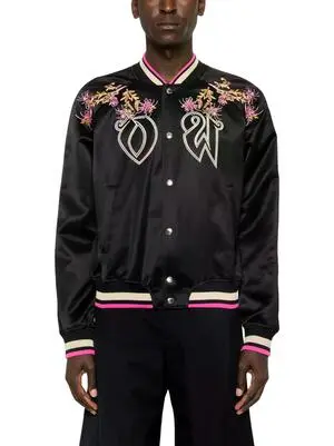 Off-White Eagle Embroidered Bomber Jacket - Black