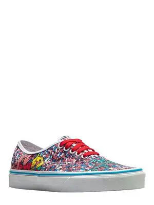 VANS Vans Authentic 'Where's Waldo?' Printed Canvas Sneakers Red