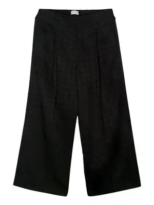 MARINE SERRE Moon Diamant-jacquard Wide-leg Trousers - Black