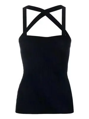 PATOU Cable-knit Halterneck Top - Blue