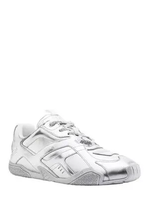 Versace Versace Galaxia Metallic Lace-Up Sneakers Silver