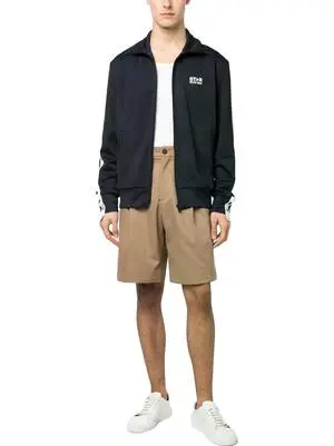 GOLDEN GOOSE Mid-rise Wide-leg Bermuda Shorts - Neutrals