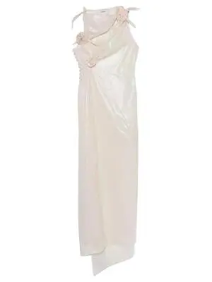 Coperni Asymmetric Floral Appliqué Gown - Neutrals