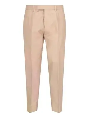 Zegna Pressed Crease Tailored Trousers - Neutrals