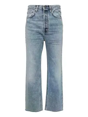 TOTEME Whiskering Effect Straight Leg Jeans - Blue