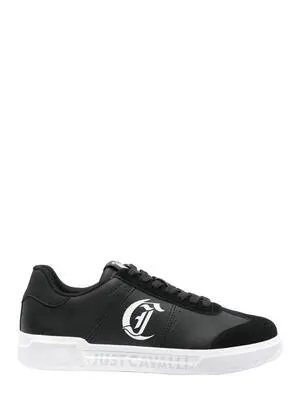 Just Cavalli Logo-print Leather Sneakers - Black