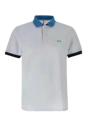 SUN 68 Contrast-collar Polo Shirt White
