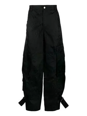 Gcds Monogram Ultracargo Wide-leg Trousers - Black