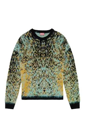 DIESEL® K-rain Sweater With Asymmetric Print - Black