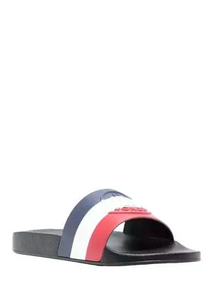 Moncler Basile Striped Slides - Black
