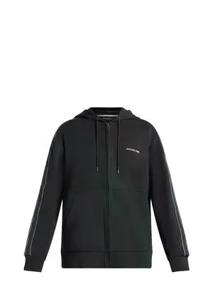 Michael Kors Logo-print Zip-up Hoodie - Black