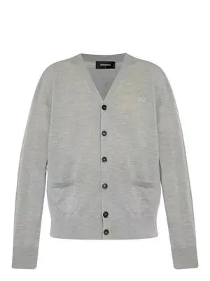 Dsquared2 V-neck Virgin Wool Cardigan - Grey