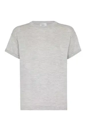 Brunello Cucinelli Brunello Cucinelli Grey Crew Neck T-Shirt With Turn-up Cuffs Grey