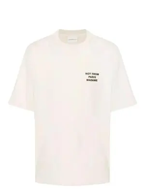 Drole De Monsieur Slogan Crew-neck T-shirt - Neutrals