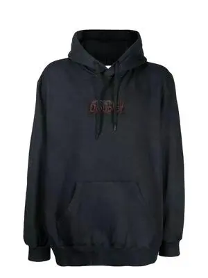 DOUBLET Cotton Hoodie With Logo Patch - Grey