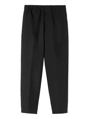 JIL SANDER Elasticated-waistband Cotton Trousers - Black