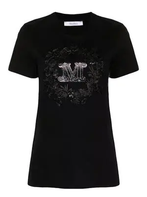 Max Mara Max Mara M Monogram Embellished T-Shirt Black