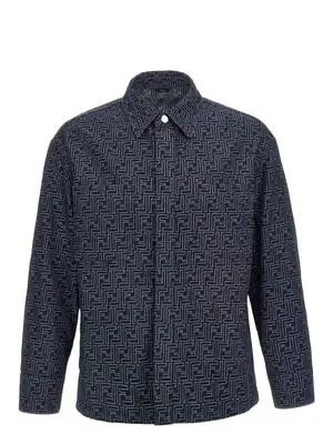Fendi Monogram-pattern Shirt Jacket - Blue
