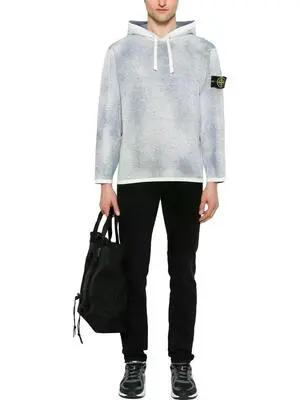 Stone Island Compass-patch Hoodie - Blue