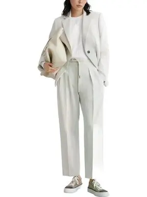 Brunello Cucinelli Brunello Cucinelli Straight-Leg Gabardine Trousers Neutrals
