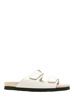 PALM ANGELS Logo-print Leather Flat Sandals