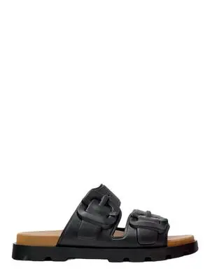 Camper Brutus Sandals With Decorative Buckle Detail - Black