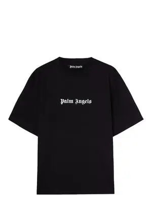 Palm Angels Printed Cotton T-shirt - Black