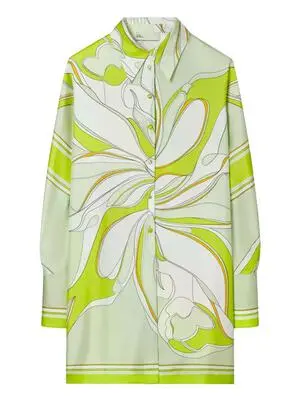 Tory Burch Printed Silk Shirt - Neutrals
