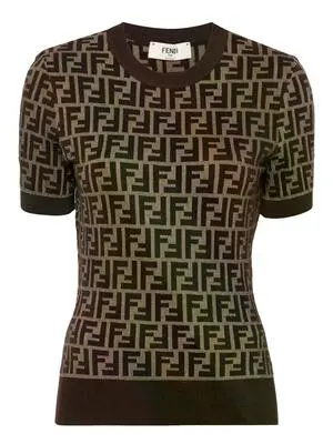 Fendi Ff Knitted Top - Brown