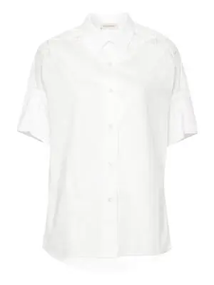 GENTRYPORTOFINO Sheer-panel Cotton Shirt - White