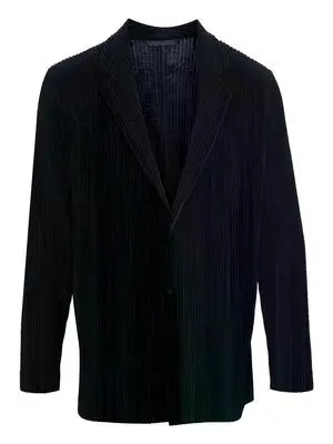 Issey Miyake Single-breasted Plissé Blazer - Blue