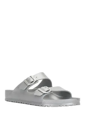 BIRKENSTOCK Arizona Buckled Slides - Grey