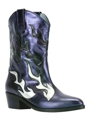 CHIARA FERRAGNI Flame Western Boots - Blue