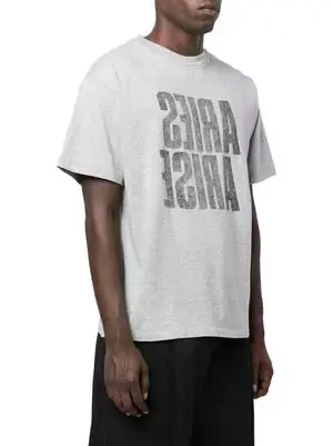 Aries Logo-print Cotton T-shirt - Grey