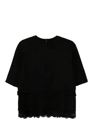 DICE KAYEK Dice Kayek Cotton T-Shirt With Lace Detailing