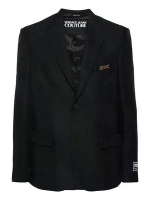Versace Logo-appliqué Blazer - Black