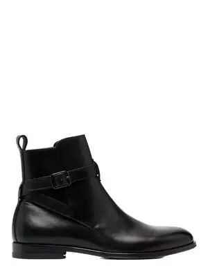SCAROSSO Lara Buckled Ankle Boots - Black