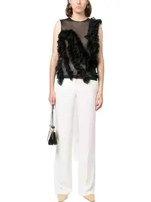 Ulla Johnson Winifred Sleeveless Ruffled Top - Black
