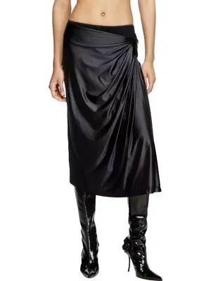 DIESEL® O-silv Midi Skirt - Black