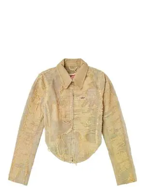 DIESEL® Cropped Distressed Jacket - Neutrals