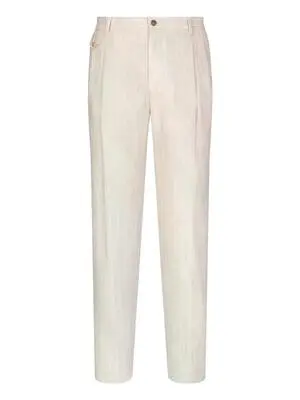Dolce & Gabbana Tailored Linen Trousers - Neutrals
